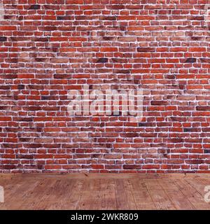 Empty red brick wall texture background Stock Photo - Alamy