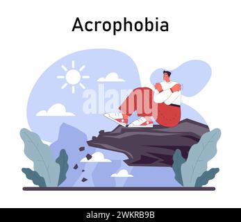 Phobia. Human's irrational inner fears and panic. Mental disorder ...