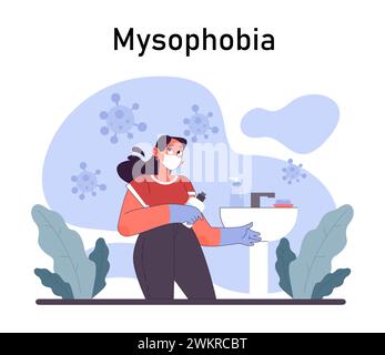 Phobia. Human's irrational inner fears and panic. Mental disorder ...