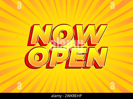 Now open. Text effect design in 3d look with eye catching colors Stock ...