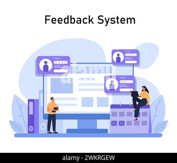 Feedback Loop concept. Continuous improvement through employee sentiment analysis. Emotions and ...