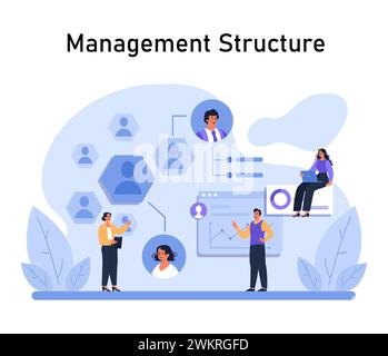 Management Structure concept. Team collaborating on a digital chart ...