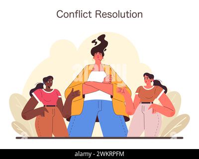 Effective communication concept. Two women engaged in animated ...