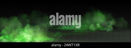 Green toxic smoke cloud with overlay effect on transparent background ...