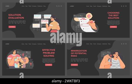 Solution assessment set. Stages of processing complicated situation ...