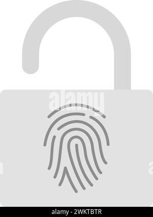 Fingerprint Lock icon vector image. Suitable for mobile apps, web apps ...