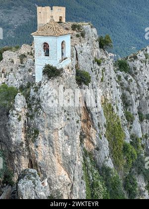 Medieval church tower in Guadalest, Alicante, Spain Stock Photo - Alamy