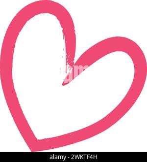 Heart symbol, hand drawn grunge texture love icon for romantic trendy ...