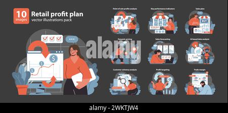 Retail Profit Plan set. Detailed analysis and strategic planning in ...