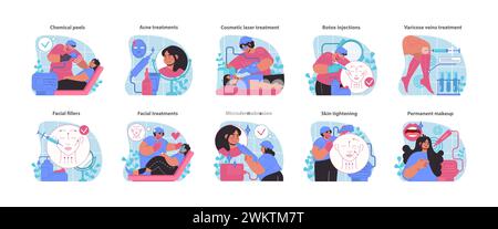 Aesthetic treatment set. Advanced skin rejuvenation and beautification ...