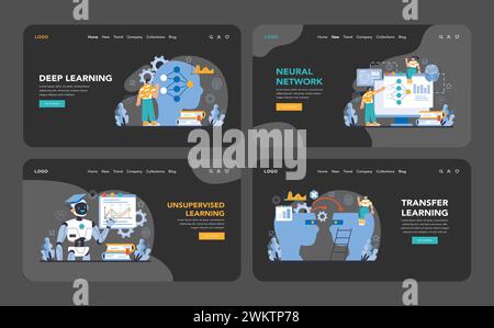 AI Model night or dark mode web or landing page. A visual exploration ...