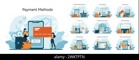 Payment Methods concept. Diverse transaction options for consumers ...