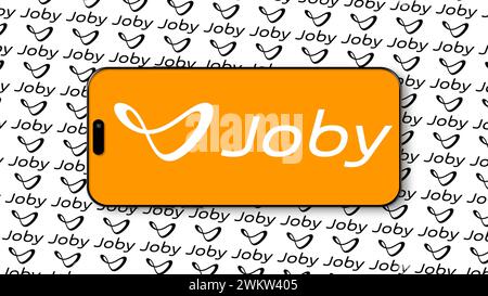 Istanbul, Turkey - 19 Feb 2024: Joby logo on smartphone screen with its ...