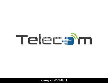 Minimalist dynamic telecom logo design vector template. Modern ...