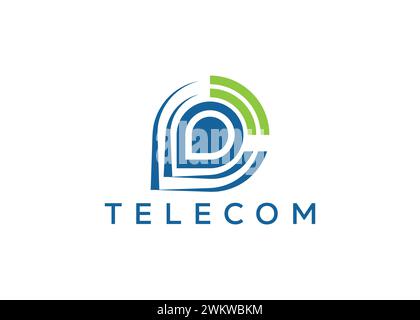 Minimalist dynamic telecom logo design vector template. Modern ...