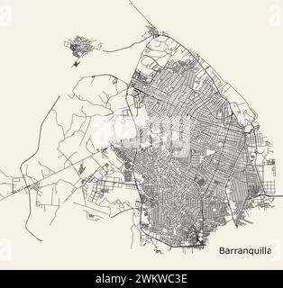 Map of Barranquilla, Atlantico, Colombia Stock Vector Image & Art - Alamy