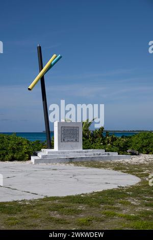 Columbus Monument and Cross on San Salvador Island Bahamas, Columbus ...