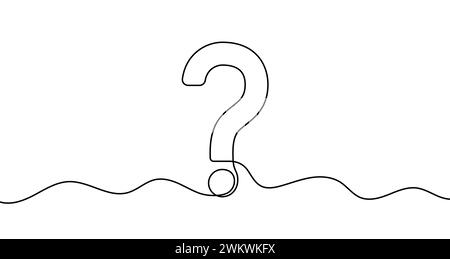 Continuous editable drawing of question mark. One line drawing ...