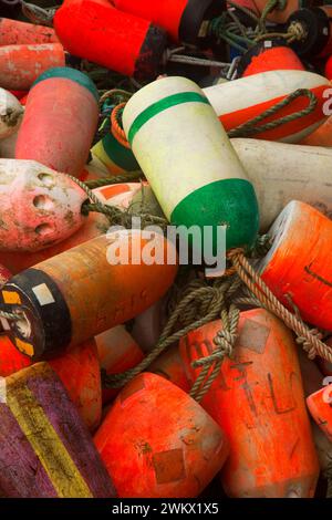 Crab pot floats, Port of Newport, Newport, Oregon Stock Photo - Alamy