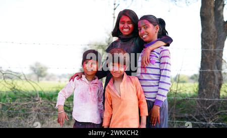 Happy Indian Group School Kids Students Study In Class Education ...