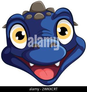 blue dinosaur head smiling friendly Stock Vector Image & Art - Alamy