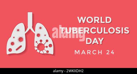 Tuberculosis disease. World Tuberculosis Day paper cut design style ...