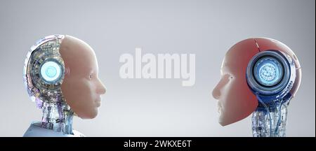 3d rendering artificial skin or human-like skin robots with space Stock ...