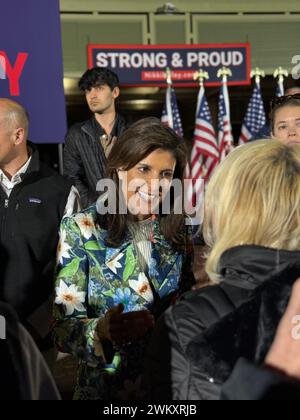 Republican presidential candidate Nikki Haley poses for a photo with ...