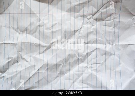 White crumpled paper list texture or background Stock Photo - Alamy