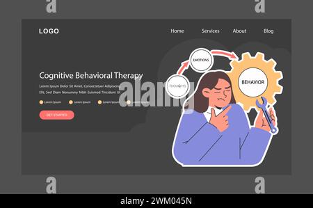 Woman introspecting with Cognitive Behavioral Therapy, connecting ...