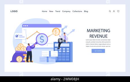 Marketing Revenue concept. A dynamic team analyzes financial growth ...