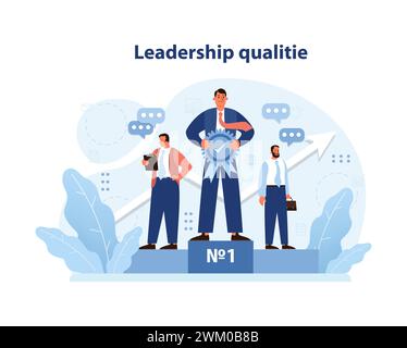 Visualization of leader qualities, portraying authority and teamwork ...