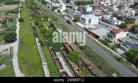 Drone photo of derelict abandoned OSE Greek railways carriage and ...