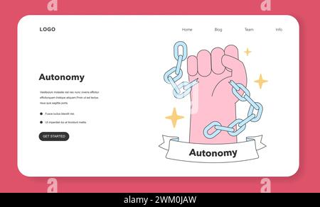 Symbol of autonomy with a clenched fist breaking chains, representing ...