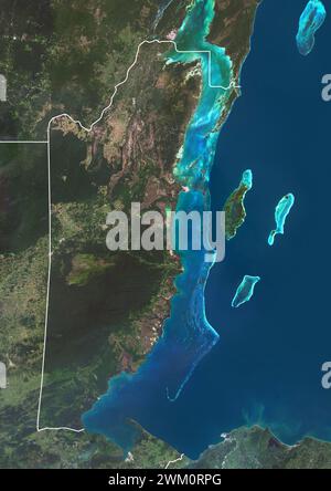 Color satellite image of Belize and neighbouring countries. The Belize ...