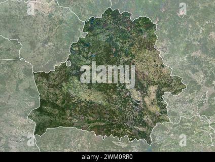 Color satellite image of Belarus and neighbouring countries, with ...