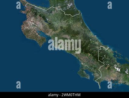 Color satellite image of Costa Rica and neighbouring countries Stock ...