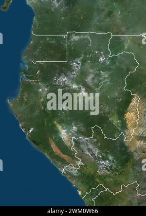 Color satellite image of Equatorial Guinea and neighbouring countries ...