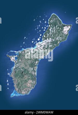 Guam, satellite image Stock Photo - Alamy
