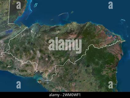Color satellite image of Honduras and neighbouring countries Stock ...