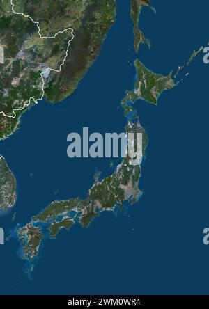 Color satellite image of Japan and neighbouring countries Stock Photo ...