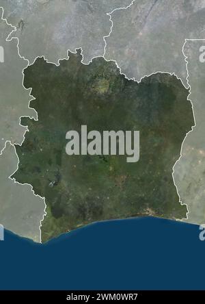 Color satellite image of Ivory Coast and neighbouring countries Stock ...