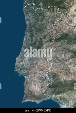 Color satellite image of Portugal and neighbouring countries Stock ...