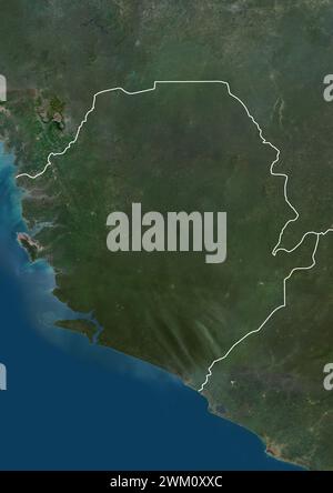 Color satellite image of Sierra Leone and neighbouring countries Stock ...