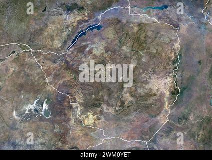 Color satellite image of Zimbabwe and neighbouring countries Stock ...