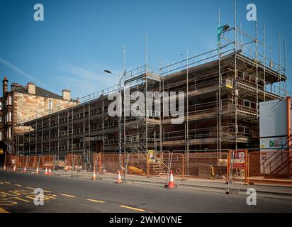 Scaffolding outside the Govanhill Baths swimming pool during ...