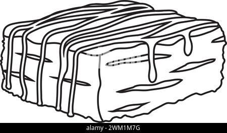 brownie square sweet food line icon vector illustration Stock Vector ...