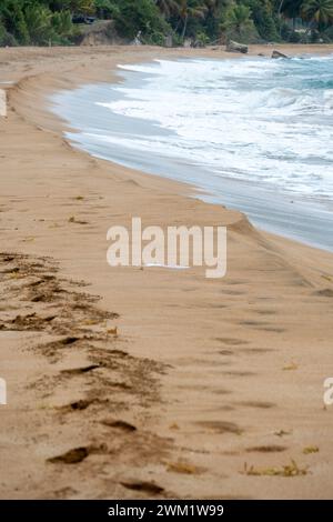 Sand and Surf on a Puerto Rican Beach Stock Photo - Alamy