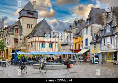Place Terre au Duc Square, Quimper, Bretagne, Brittany, France Stock ...