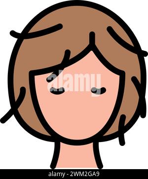 Girl with disheveled hair. Vector isolated outline drawing Stock Vector ...